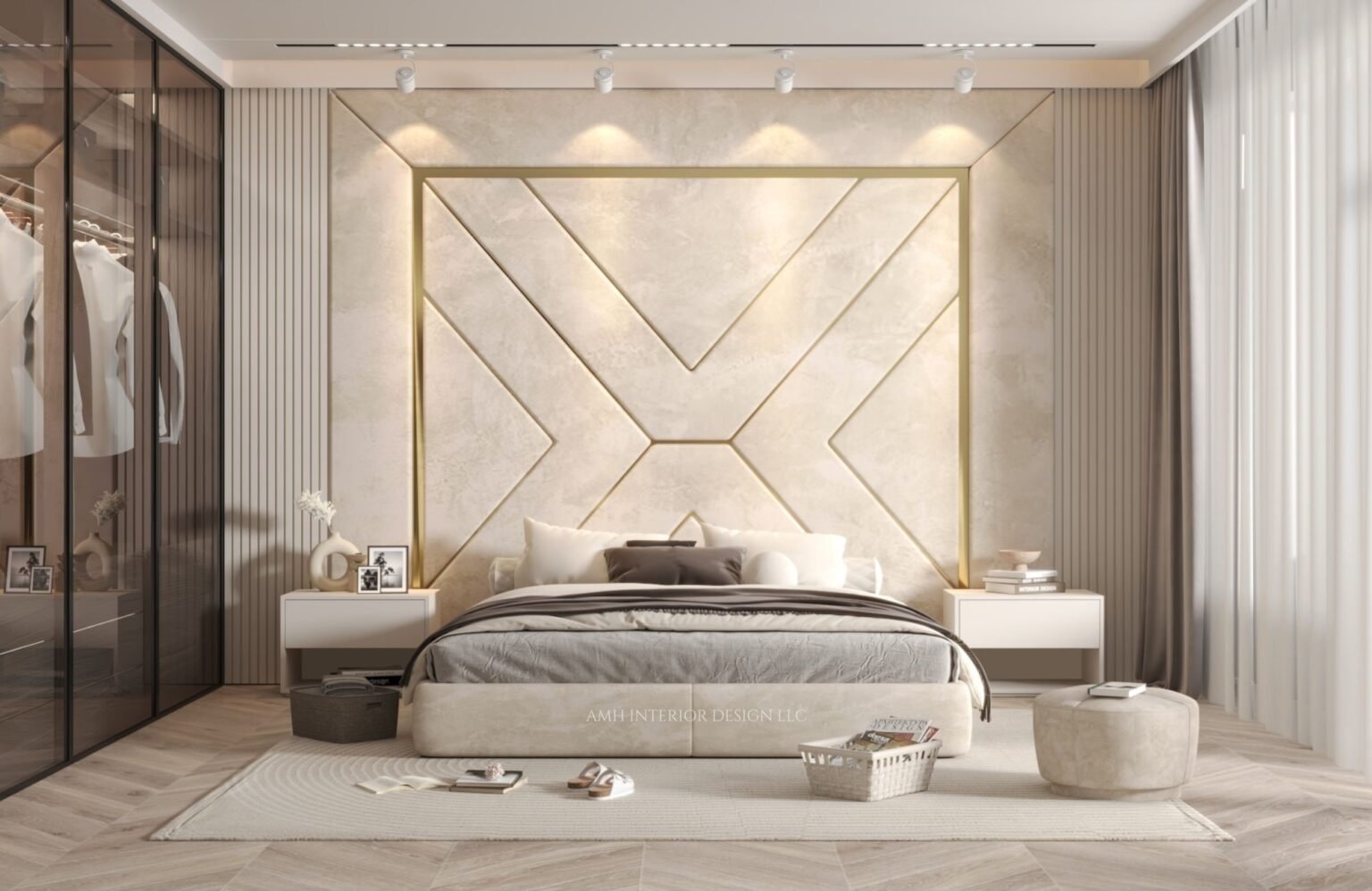 AMH Interior Design-Customized Media wall and Bed Walls in UAE
